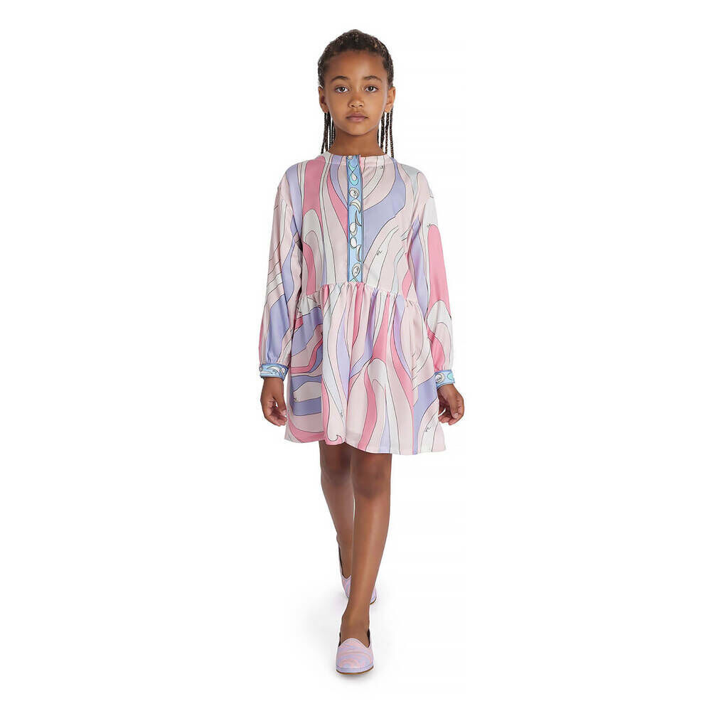Emilio Pucci Girls Pink Abstract Dress | Junior Couture