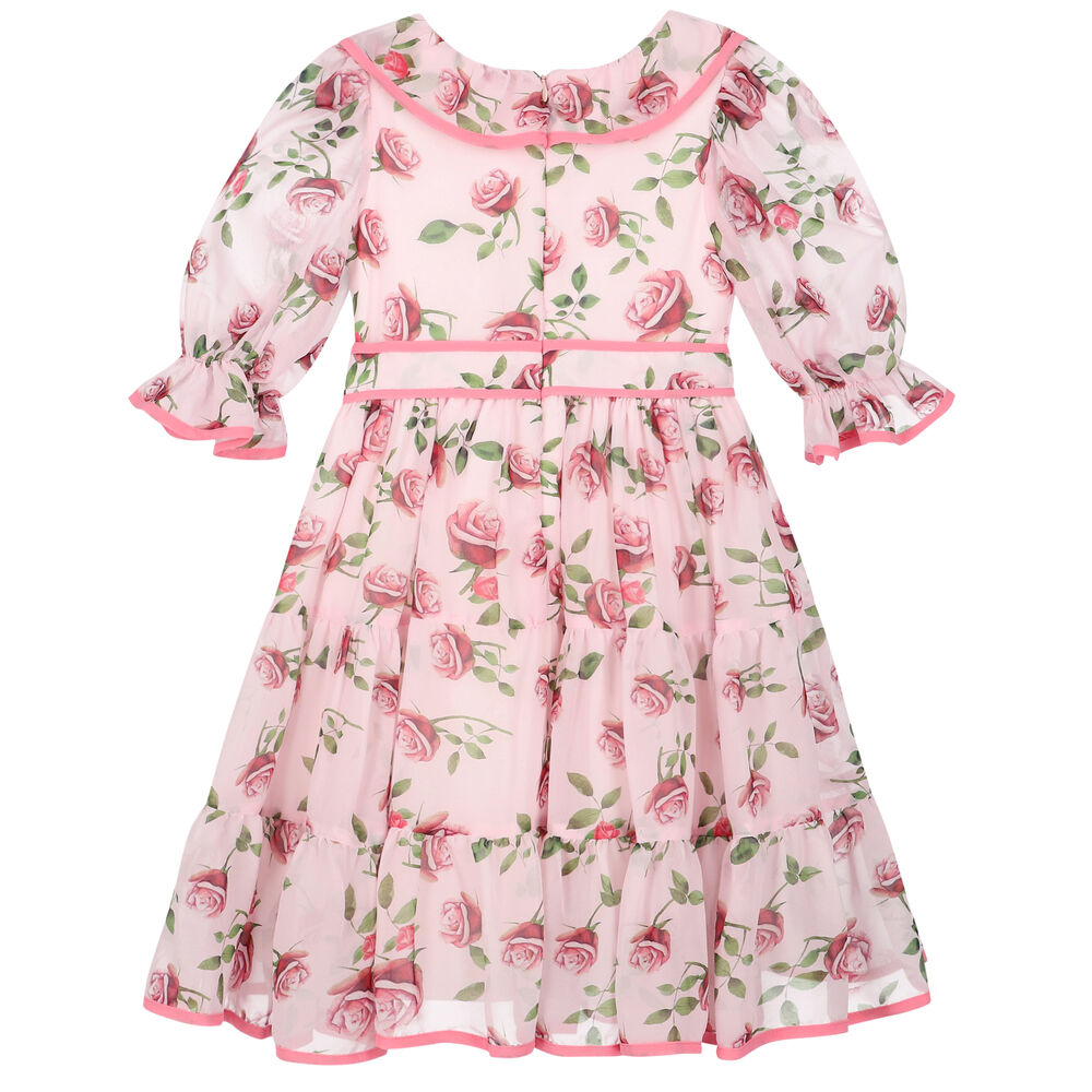 Patachou Girls Pink Floral Dress | Junior Couture