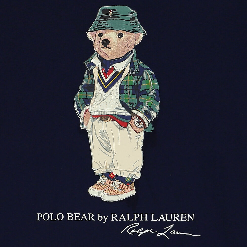 Ralph Lauren Boys Navy Blue Polo Bear T-Shirt | Junior Couture