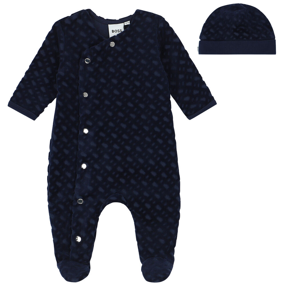 BOSS Baby Boys Navy Blue Babygrow Gift Set | Junior Couture Australia