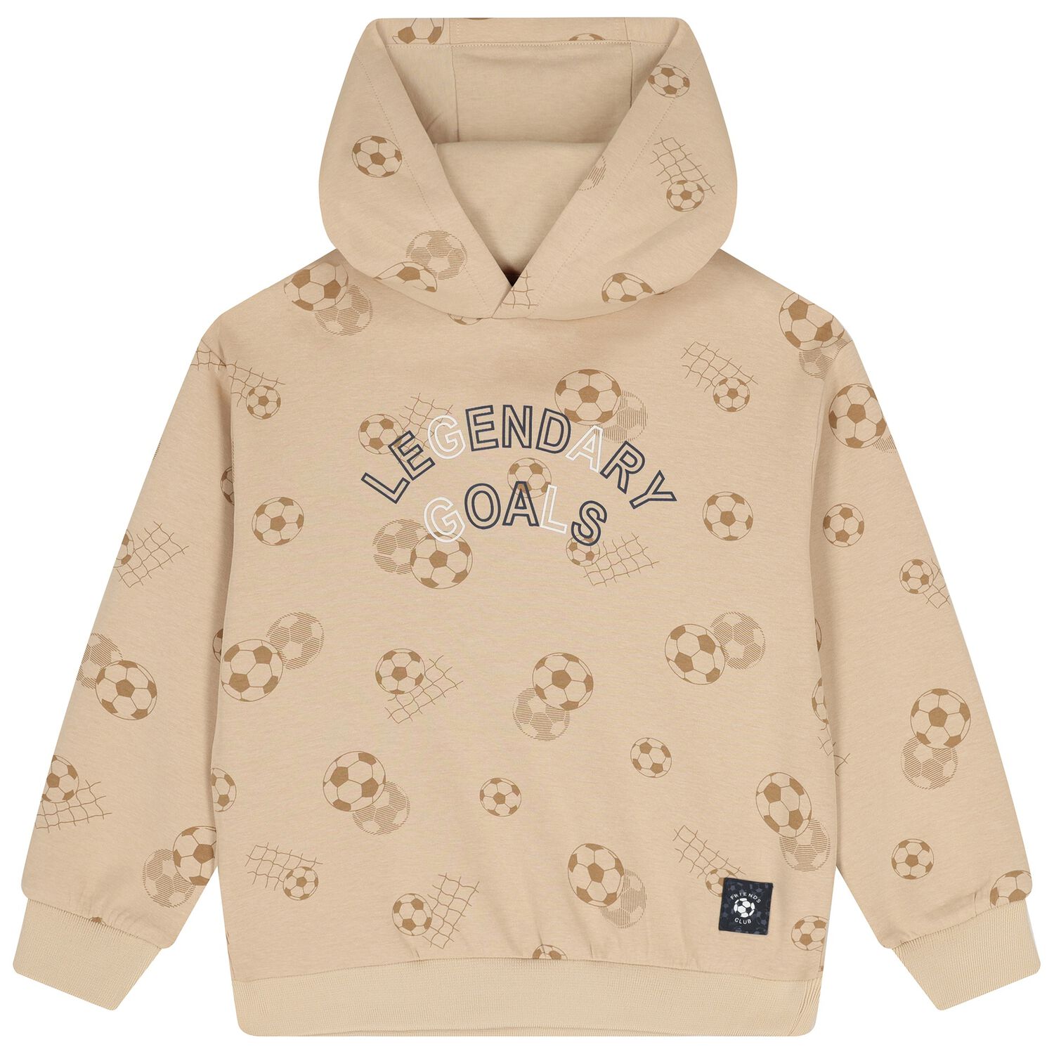 Mayoral Boys Beige Football Hooded Top | Junior Couture