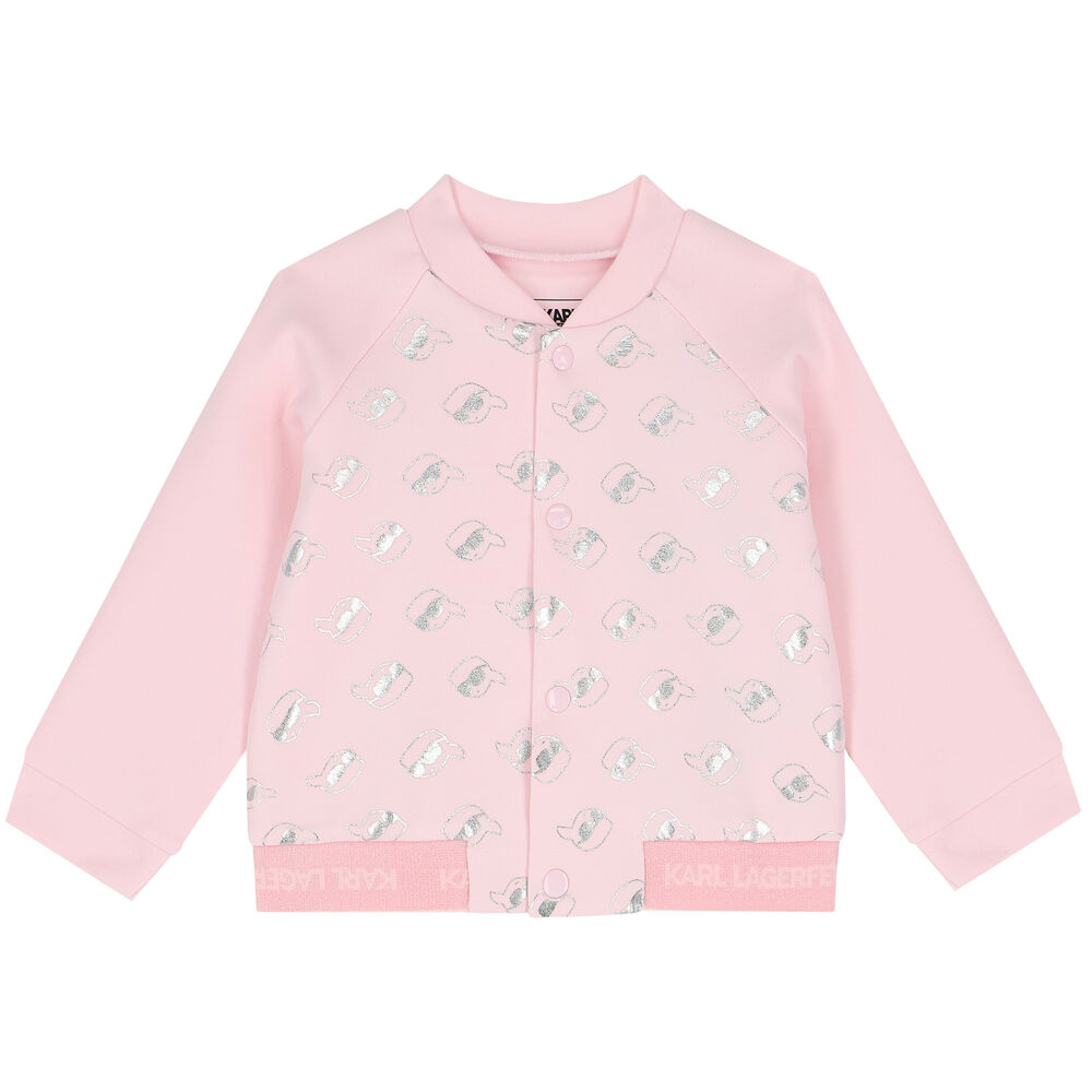 KARL LAGERFELD Younger Girls Pink & White Logo 3-Piece Tracksuit ...