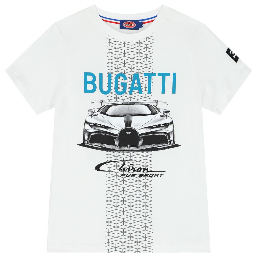 Bugatti Junior Boys White Logo T-Shirt | Junior Couture