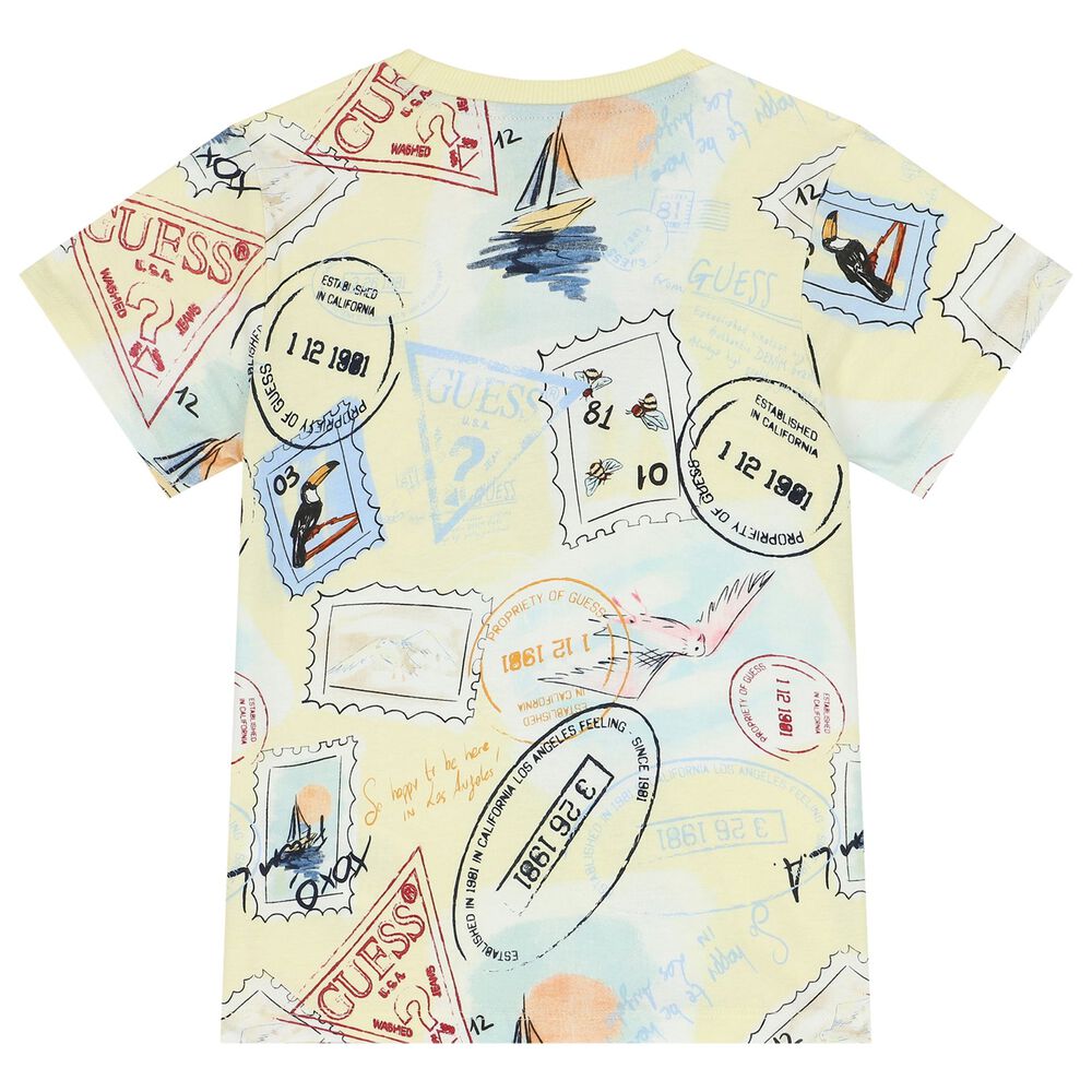 Guess Boys Yellow & Blue Logo Short Set | Junior Couture KSA